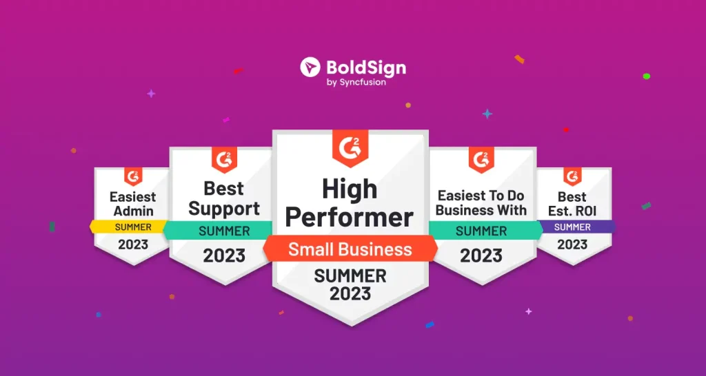 BoldSign Wins 10 G2 Badges in E-Signature Category - Summer 2023