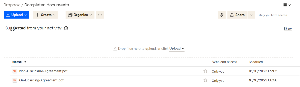 Upload Signed Documents to Dropbox with Zapier Automatically - BoldSign