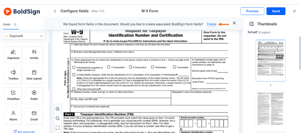 Sign W-9 Forms Online with BoldSign - BoldSign