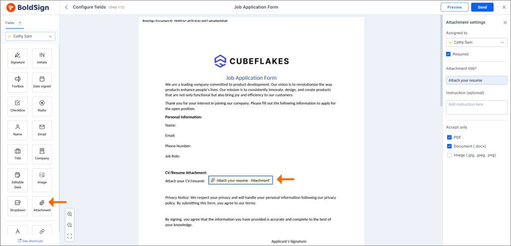 How Does a Signer Attach a Document While eSigning? - BoldSign