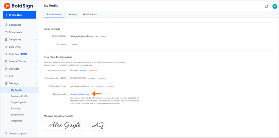 Set Up 2FA for Your BoldSign Account - BoldSign