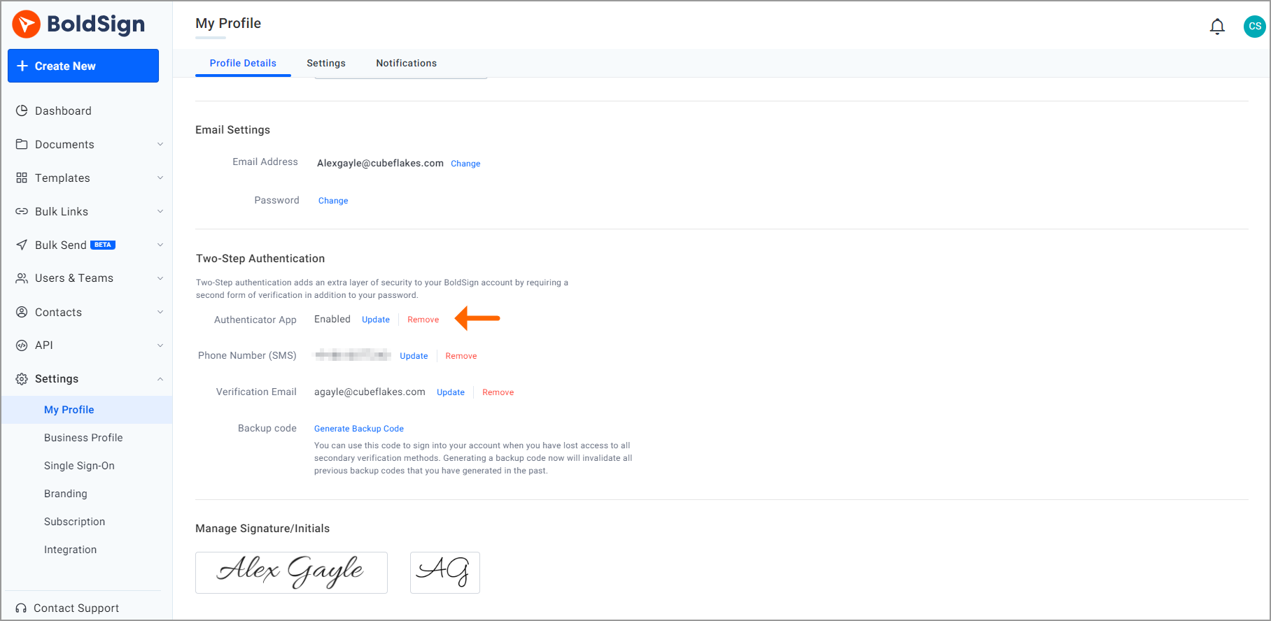 Set Up 2FA for Your BoldSign Account - BoldSign