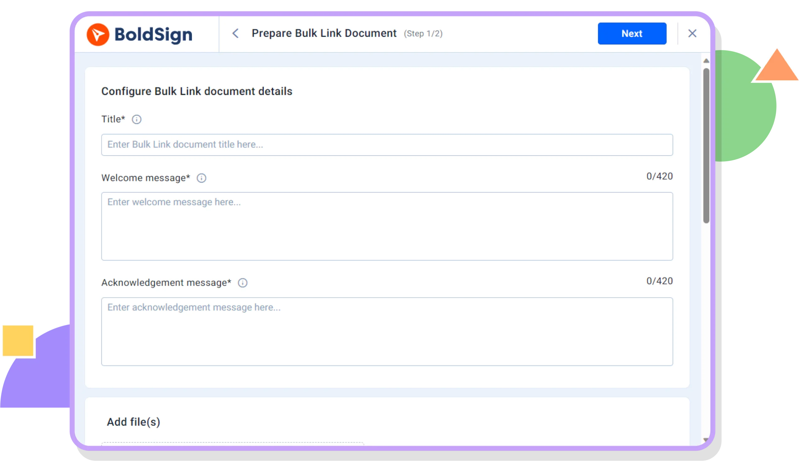 Send eSignatures requests using Bulk Links - BoldSign