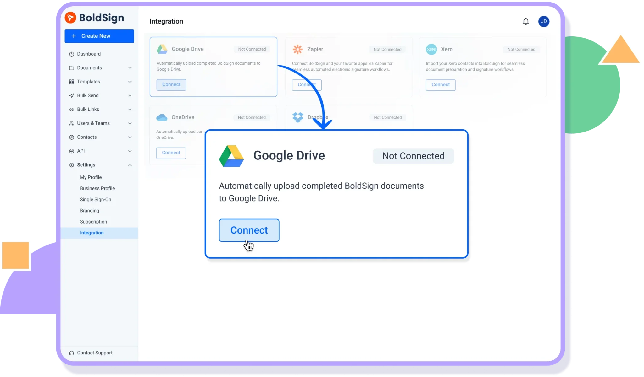 Integrate BoldSign eSignatures with Google Drive - BoldSign