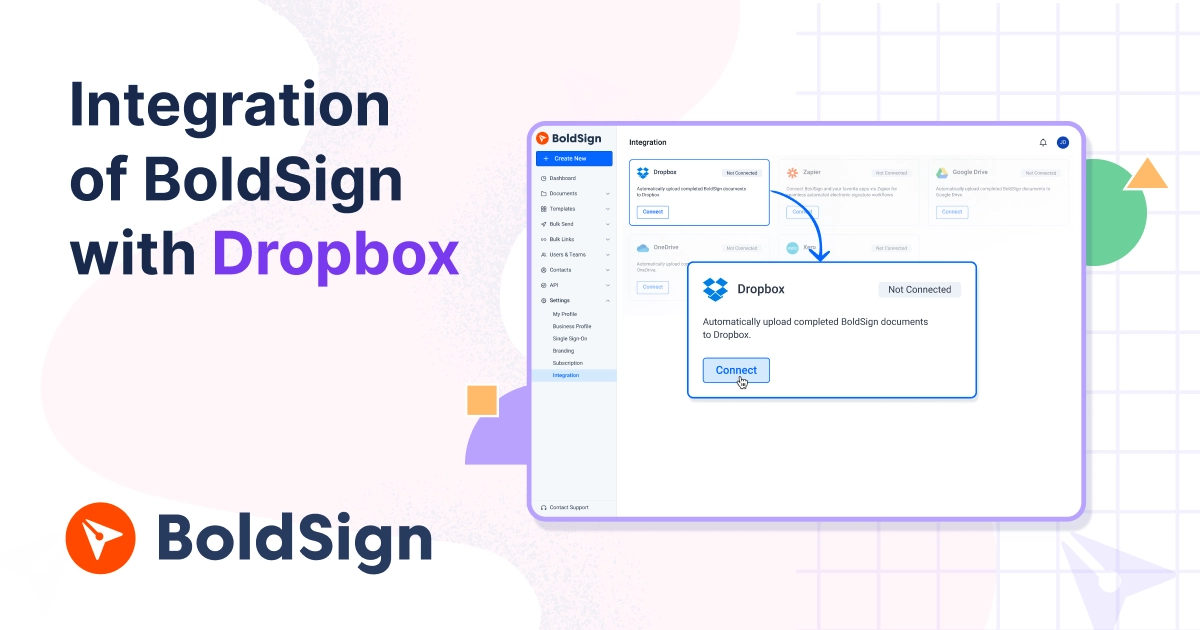 Integrate BoldSign with Dropbox for Fast and Secure Document Signing