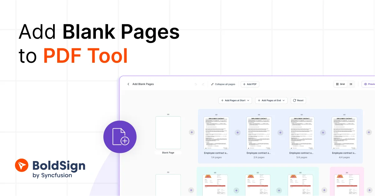 Free Online Tool to Add Blank Pages to PDF | BoldSign