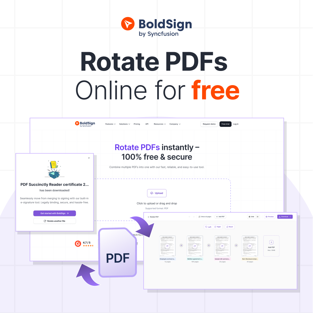 Rotate PDF Pages online for Free in Seconds | BoldSign